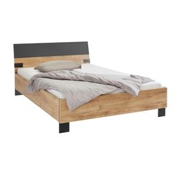 Futonbett wimex "Malm&ouml;, Bett Made in Germany", grau (plankeneichefarben, graphit), B:148cm H:94cm L:210cm, Betten, Futonbett, im beliebten Industrial look, 3 Breiten zur Auswahl