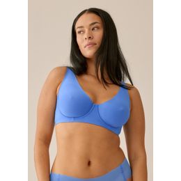 B&uuml;gel-BH Naturana "Back Smoother", Damen, Gr. 95, Cup B, blau (marina blau), Obermaterial: 84% Polyester, 16% Elasthan, unifarben, Basic, bequem, BHs B&uuml;gel-BH, ohne B&uuml;gel, unsichtbar, bequem, elastisch, nahtloser Schnitt