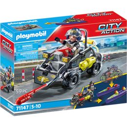 Konstruktions-Spielset Playmobil "SWAT-Multi-Terrain-Quad (71147), My Action Heroes", bunt, Spielbausteine, Kinder, Kunststoff, Konstruktions-Spielset, Made in Europe