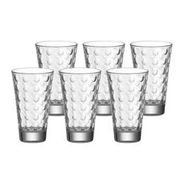 Glas Leonardo "Trinkgl&auml;ser Optic 200 ml 6er Set transparent", bunt (transparent), Glas, Trinkgef&auml;&szlig;e, Glas