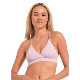 B&uuml;gelloser BH MAGIC BODYFASHION "Dream Crossover Bralette", Damen, Gr. XL, N-Gr, lila (mauve), Obermaterial: 83% Polyamid, 17% Elasthan, unifarben, BHs B&uuml;gelloser BH, mit einzigartigem Kreuztr&auml;ger-Detail