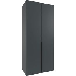 Kleiderschrank wimex "Mugano,in 5 Breiten,2 H&ouml;hen,2 Tiefen, viele Farben, Made in Germany", schwarz (grafit, griffe schwarz), B:90cm H:208cm T:58cm, Holzwerkstoff, Schr&auml;nke, Kleiderschrank, mit langen Griffen aus Metall, mit oder ohne Spiegel