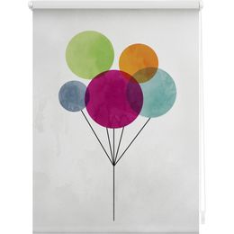 Seitenzugrollo LICHTBLICK ORIGINAL "Rollo Klemmfix, ohne Bohren, Verdunkelung, Ballon - Bunt", bunt (bunt, wei&szlig;), B:150cm H:100cm, Polyester, Rollos, Seitenzugrollo