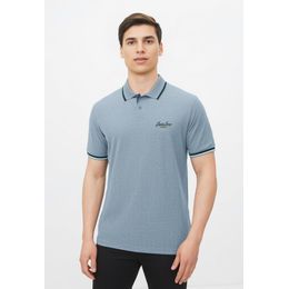 Jack & Jones Poloshirt JACK & JONES "JORTEN POLO SS BMUSS25", Herren, Gr. S, blau (skyway detail:melange), Jersey, Obermaterial: 50% Baumwolle, 50% Polyester, meliert, regular fit normal, Shirts Poloshirt