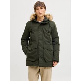 Jack & Jones Parka JACK & JONES "JJCAMP FAUX FUR PARKA BF", Herren, Gr. XS, rosin, Web, Obermaterial: 100% Polyester, unifarben, regular fit normal, Jacken Parka