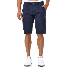 Cargoshorts INDICODE "INMonroe", Damen, Gr. XL, N-Gr, blau (navy), Web, Obermaterial: 100% Baumwolle, unifarben, regular fit knielang, Hosen Cargoshorts