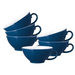Tasse Seltmann Weiden "Teetassen Life Fashion 140 ml 6er Set", blau (classic blau), 6 tlg., Porzellan, Trinkgef&auml;&szlig;e, Tasse