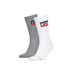 Levi's Kurzsocken LEVI'S "Socken 2er Pack", Damen, Gr. 43-46, wei&szlig; (wei&szlig;, grau), Obermaterial: 75% Baumwolle CO. 22% Polyamid PA. 3% Elasthan EL., Socken Kurzsocken