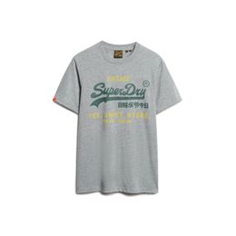 T-Shirt Superdry "T-Shirt VI Classic Relaxed Tee 1er Pack", Herren, Gr. L, grau, Obermaterial: 60% Baumwolle CO. 40% Polyester PES., Shirts T-Shirt