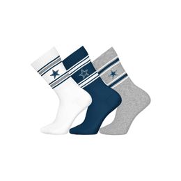 Kurzsocken NFL "Socken NFL 3Pack Crew Socks 3er Pack", Damen, Gr. 43-46, bunt (dallas cowboys), Obermaterial: 58% Baumwolle CO. 39% Polyester PES. 3% Elasthan EL., Socken Kurzsocken