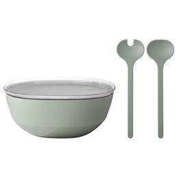 Schale Mepal "Servierschale mit Deckel & Salatbesteck Silueta 5000 ml", gr&uuml;n (nordic sage), L:30,1cm, Sch&uuml;sseln, Schale