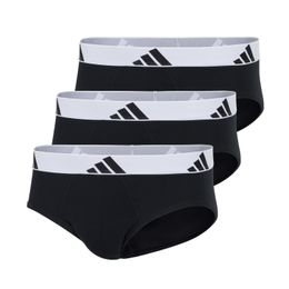 Slip adidas Sportswear "Active Flex Cotton", Herren, Gr. L, schwarz (006, schwarz), Single Jersey, Obermaterial: 95% Baumwolle, 5% Elasthan, unifarben mit Farbeinsatz, k&ouml;rpernah, Unterhosen Slip, elastisch, Logo-Bund, scheuerfreies Tragegef&uuml;hl, ohne Eingriff
