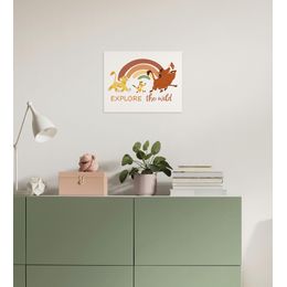 Leinwandbild Komar "Disney The Lion King Explore the Wild", bunt (farbe bild(er): bunt), Disney, 1 Stk., Vlies, Bilder, Leinwandbild, 30 x 40 cm (Breite x H&ouml;he) - Kinderzimmer, Dekoration