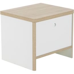 Nachtkommode GAMI, wei&szlig;, B:42cm H:37cm T:36cm, Holzwerkstoff, Sideboards, Nachtkommode, Ein praktischer Nachttisch mit Stauraum.