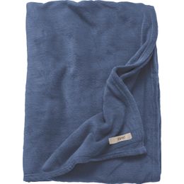 Wohndecke Esprit "Mellows", blau (navy), B:150cm L:200cm, Polyester, Wohndecken, Wohndecke, in modernen Farben, Kuscheldecke