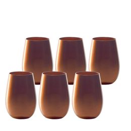 Glas ST&Ouml;LZLE "Becher Elements 465 ml 6er Set", braun (bronze), Glas, Trinkgef&auml;&szlig;e, Glas