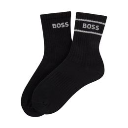 Socken BOSS, Damen, Gr. 36-42, schwarz 001, Baumwollmischung, elastisch, Socken Socken, sportiv, mit dezentem Locke, Fersen- und Zehenpartie verst&auml;rkt