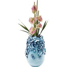 Tischvase KARE DESIGN "Vase Butterflies Lightblue 35cm", blau, B:23cm H:35,5cm T:23cm, Vasen, Tischvase