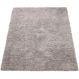 Hochflor-Teppich Paco Home "Milano 861", grau, B:120cm H:74mm L:160cm, Polypropylen, Teppiche, Hochflor-Teppich, Uni-Farben, Flokati-Optik, weich und kuschelig