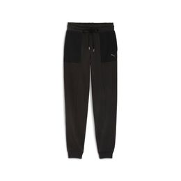 Trainingshose Puma "HER COMFORT HIGH-WAIST SWEATPANTS FL CL", Damen, Gr. XL, N-Gr, Puma schwarz, Jersey, Obermaterial: 66% Baumwolle, 34% Polyester, unifarben, comfort fit normal, Hosen Trainingshose, f&uuml;r Sport und Freizeit, mit Eingrifftaschen, mit Kordelverschluss