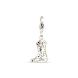 Charm-Einh&auml;nger Kuzzoi "Charm Western Cowboy Stiefel 925 Sterling Silber" Gr. 30, silber, Charms, Herren, Blacklist, Silber 925 (Sterlingsilber), Charm-Einh&auml;nger