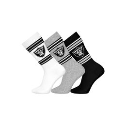 Kurzsocken NFL "Socken NFL 3Pack Crew Socks 3er Pack", Damen, Gr. 39-42, bunt (las vegas raiders), Obermaterial: 58% Baumwolle CO. 39% Polyester PES. 3% Elasthan EL., Socken Kurzsocken