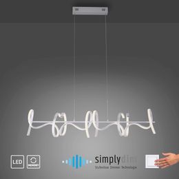 JUST LIGHT LED Pendelleuchte "CURLS", silber (silberfarben), 4, H: 135cm, 1 Stk., Leuchten, LED H&auml;ngelampe, LED H&auml;ngeleuchte, dimmbar, LED Pendelleuchte