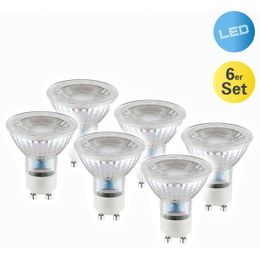 N&auml;ve N&Auml;VE LED-Leuchtmittel "Marla", Energieeffizienz: F, wei&szlig; (transparent, wei&szlig;), L:5,3cm &Oslash;:5cm, Leuchtmittel, 6er Set GU10/5W warmwei&szlig; 3000K 450lm nicht dimmbar d: 5cm, LED-Leuchtmittel