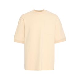 Rundhalsshirt Blend "Rundhalsshirt BHBARTI", Herren, Gr. L, beige (bleached sand), Obermaterial: 85% Baumwolle CO. 15% Polyester PES., Shirts Rundhalsshirt
