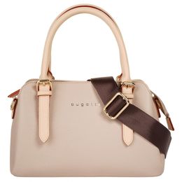 Henkeltasche Bugatti "ELLA", Damen, Gr. B/H/T: 22cm x 17cm x 7cm onesize, beige, Kunstfaser, unifarben, Taschen Henkeltasche