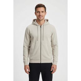 Kapuzensweatjacke BOSS Orange "Zetalky", Herren, Gr. M, open grau070, Sweatware, Obermaterial: 100% Baumwolle, loose fit h&uuml;ftbedeckend, B&uuml;ndchen, Sweatjacken Kapuzensweatjacke, mit K&auml;ngurutasche
