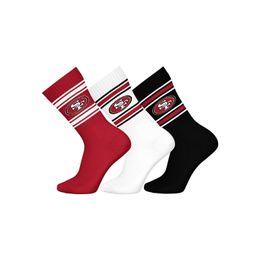 Kurzsocken NFL "Socken NFL 3Pack Crew Socks 3er Pack", Damen, Gr. 39-42, bunt (san francisco 49ers), Obermaterial: 58% Baumwolle CO. 39% Polyester PES. 3% Elasthan EL., Socken Kurzsocken