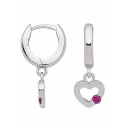 Adelia&acute;s Paar Creolen ADELIA&acute;S "925 Silber Ohrringe Creolen mit Zirkonia &Oslash; 11,6 mm", pink, Ohrringe, Damen, Silber 925 (Sterlingsilber), Paar Creolen