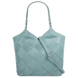 Shopper Samantha Look, Damen, Gr. B/H/T: 30cm x 23cm x 14cm onesize, blau, Leder, Taschen Shopper, echt Leder, Made in Italy