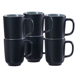 Ritzenhoff & Breker Becher RITZENHOFF & BREKER "Kaffeebecher Jasper 285 ml 6er Set", schwarz, Keramik, Trinkgef&auml;&szlig;e, Becher