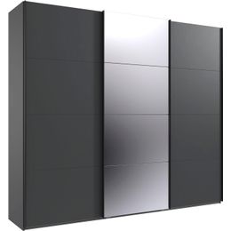 Kleiderschrank wimex "Mugano, Made in Germany, Lieferung bis in Deine Etage und Stellort", schwarz (grafit, griffe schwarz), B:270cm H:236cm T:65cm, Holzwerkstoff, Schr&auml;nke, Kleiderschrank, 3 Schwebet&uuml;ren, gro&szlig;e Gr&ouml;&szlig;en, mit oder ohne Spiegel, Metallgriffe