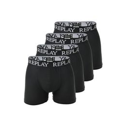 Boxershorts Replay "Boxershort 4er Pack", Herren, Gr. M, schwarz, Obermaterial: 95% Baumwolle CO. 5% Elasthan EL., Unterhosen Boxershorts