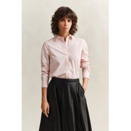 Langarmbluse Gant "REGULAR CLASSIC POPLIN STRIPE", Damen, Gr. 38, apricot pink, Web, Obermaterial: 100% Baumwolle, regular fit, Blusen Langarmbluse