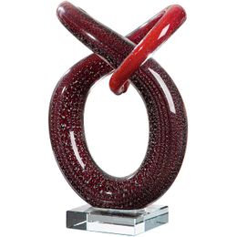 Dekoobjekt CASABLANCA BY GILDE "Skulptur Curvum rot H. 24 cm", rot, B:17cm H:24cm T:8cm, Glas, Dekofiguren, Dekoobjekt