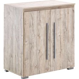 Hochkommode Home Affaire "Bali", beige (eiche, sand, nachbildung), B:85cm H:92cm T:50cm, Holzwerkstoff, Kunststoff, Sideboards, Hochkommode, mit Melaim-Oberfl&auml;che
