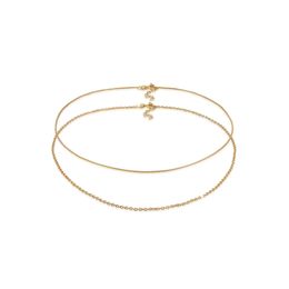 Ketten-Set Elli "Halskette Choker Set (2tlg) Schlangen Ankerkette 925 Silber" Gr. 36, gold, Halsketten, Damen, ohne Stein, Silber 925 (Sterlingsilber), Ketten-Set