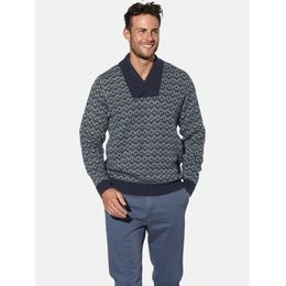 Rundhalspullover Babista "Pullover OMARION", Herren, Gr. M, blau (dunkelblau gemustert), Obermaterial: 45% Polyacryl PAN. 35% Baumwolle CO. 20% Wolle mw., Pullover Rundhalspullover