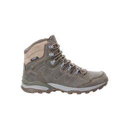 Trekkingschuh Jack Wolfskin "REFUGIO PRIME TEXAPORE MID M", Herren, Gr. UK 12,5 - EU 47,5, Normalschaft, braun (cold, coffee), Obermaterial: Leder. Obermaterial 2: Synthetik. Futter: Polyester, Schuhe Trekkingschuh