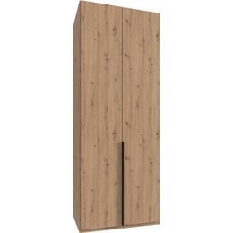 Kleiderschrank wimex "Mugano,in 5 Breiten,2 H&ouml;hen,2 Tiefen, viele Farben, Made in Germany", artisan, eiche nachbildung, griffe schwarz, B:90cm H:236cm T:58cm, Holzwerkstoff, Schr&auml;nke, Kleiderschrank, mit langen Griffen aus Metall, mit oder ohne Spiegel