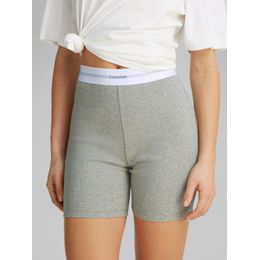 Homewearhose "BIKE SHORT", Damen, Gr. S (36), N-Gr, grau, Jersey, Obermaterial: 96% Baumwolle, 4% Elasthan, Calvin Klein Underwear, meliert, Basic, Basic kniefrei, Hosen Homewearhose, mit Logobund