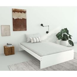 Bett OTTO HOME "Magdala, Futonbett, schlichtes Design, Top Qualit&auml;t", wei&szlig;, B:146cm H:38cm L:204cm, Betten, Bett, aus robustem MDF, Breite Liegefl&auml;che 140 cm, Bettkasten optional