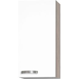 H&auml;ngeschrank Optifit "Faro", wei&szlig; (wei&szlig; glanz), B:40cm H:89,6cm T:34,6cm, Schr&auml;nke, H&auml;ngeschrank, mit Metallgriff, Breite 40 cm