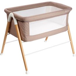 Babybett BABYGO "GoodNight, melange/beige", Baby, Gr. Liegefl&auml;che B/L: 46cm x 82cm, kein H&auml;rtegrad, beige (melange, beige), Kunststoff, Massivholz, Babybetten Babybett