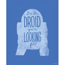 Bild Komar "Star Wars Silhouette Quotes R2D2", bunt (farbe bild(er): bunt), B:40cm H:50cm, Holz, Papier, Bilder, Bild, Wandbild zur Dekoration im Kinderzimmer - ohne Rahmen