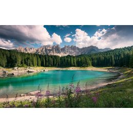 Vliestapete Komar "Digitaldruck Vlies - Dolomitenjuwel - Gr&ouml;&szlig;e 450 x 280 cm", bunt, B:450m L:280m, Vlies, Tapeten, Vliestapete, Wohnzimmer, Schlafzimmer